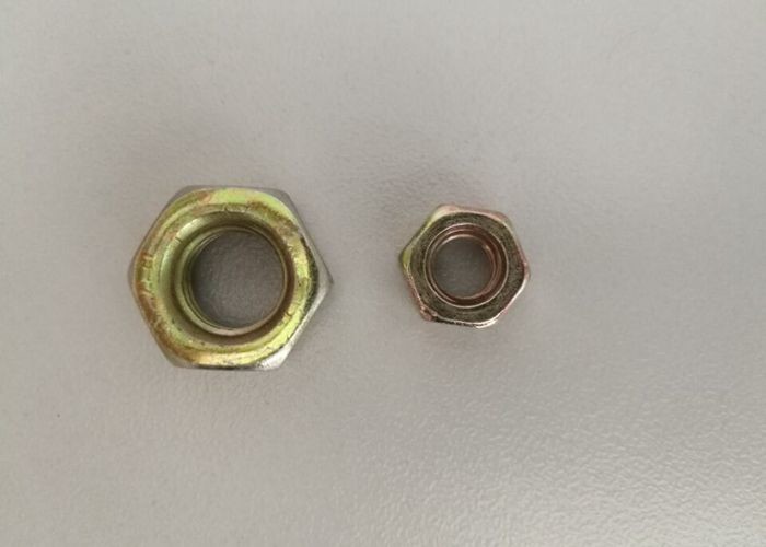 Yellow Zinc Plated Hex Head Nuts , Metric Prevailing Torque Lock Nut M3 ...